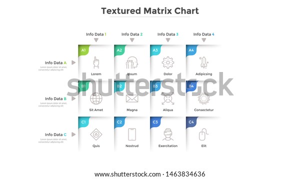 Textured Matrix Chart 12 Square Cells Stock Vector (Royalty Free ...
