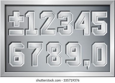 Textured Metal Vector Font Numbers Digits : image vectorielle de stock ...