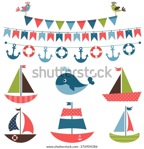 Textured Sea Transport Set Stock Vector (Royalty Free) 376904386 ...