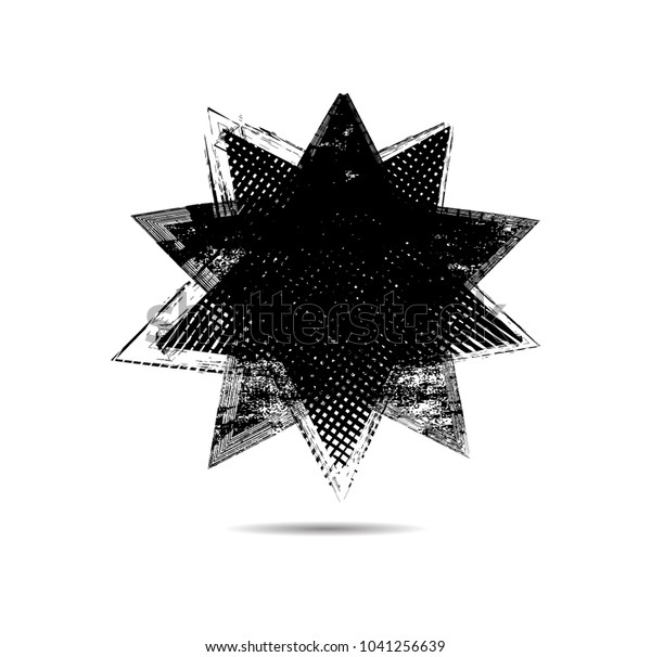 Textured Star Vector Shapes Used Stamps Stock Vector (Royalty Free ...