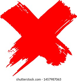 Textured X Mark Crossed Vector Brush Stock Vector (Royalty Free ...