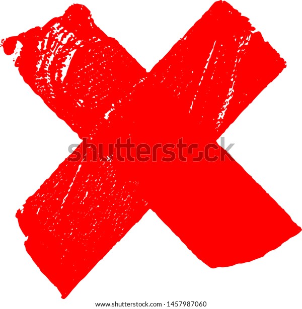 Textured X Mark Crossed Vector Brush Stock Vector (Royalty Free ...