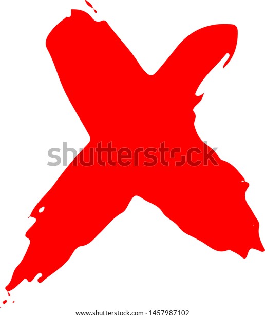 Textured X Mark Crossed Vector Brush Stock Vector (Royalty Free) 1457987102