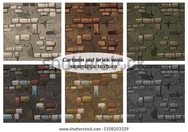 Textures Set Cartoon Collection Seamless Pattern Stock Vector (Royalty ...