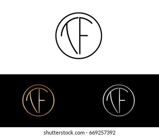Tf Round Circle Shape Initial Letter Stock Vector (Royalty Free ...