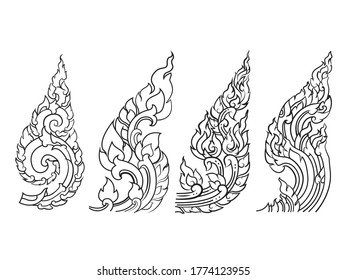 Thai Ancient Pattern Kanok Vector Stock Vector (Royalty Free ...