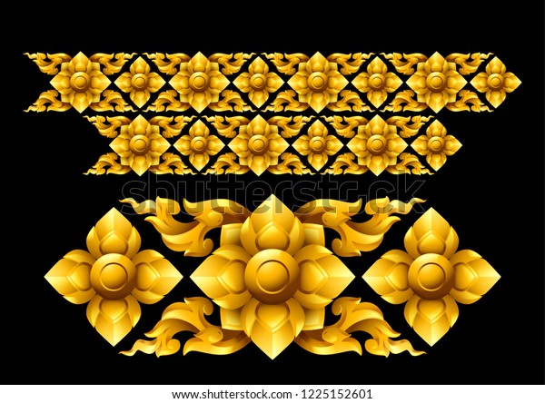 Thai Art Pattern Decoration Lai Thai Stock Vector (Royalty Free ...