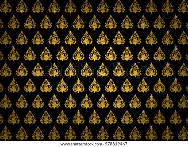 Thai Buddhism Art Pattern Wallpaper Background: เวกเตอร์สต็อก (ปลอดค่า ...