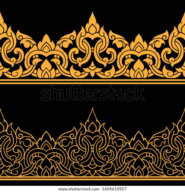 Thai design , Thai Art , Vector , vector, black and gold