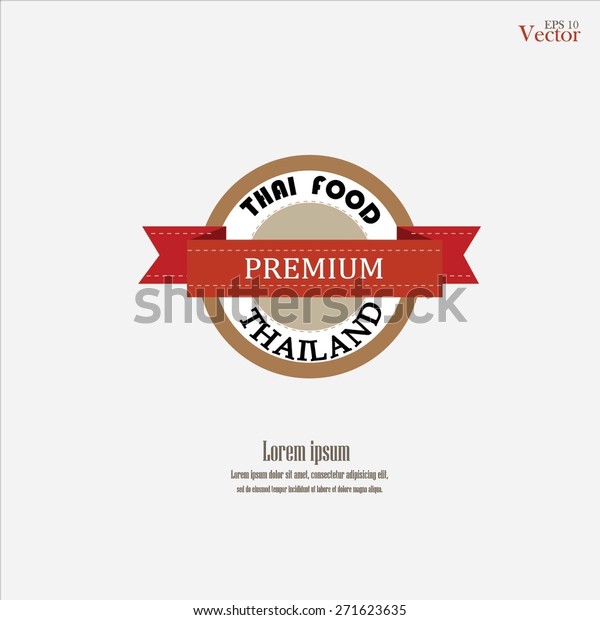 Thai Food Labelvector Illustration Stock Vector (Royalty Free ...