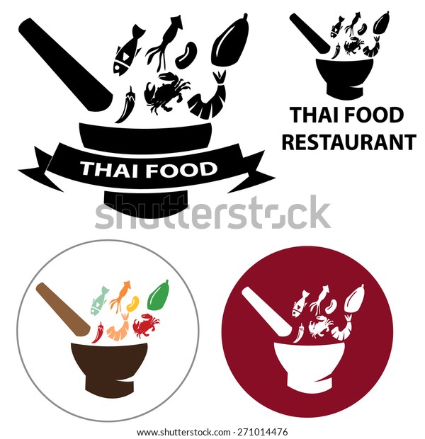 Vektor Stok Thai Food Restaurant Logo Vector Icon (Tanpa Royalti ...