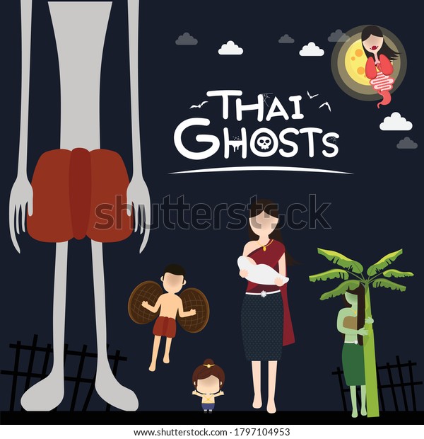 Thai Ghosts Traditional Character Thai Ghosts Stock Vector (Royalty ...