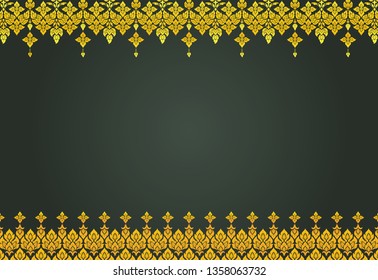 Vektor Stok Thai Golden Vintage Frame Pattern Template (Tanpa Royalti ...