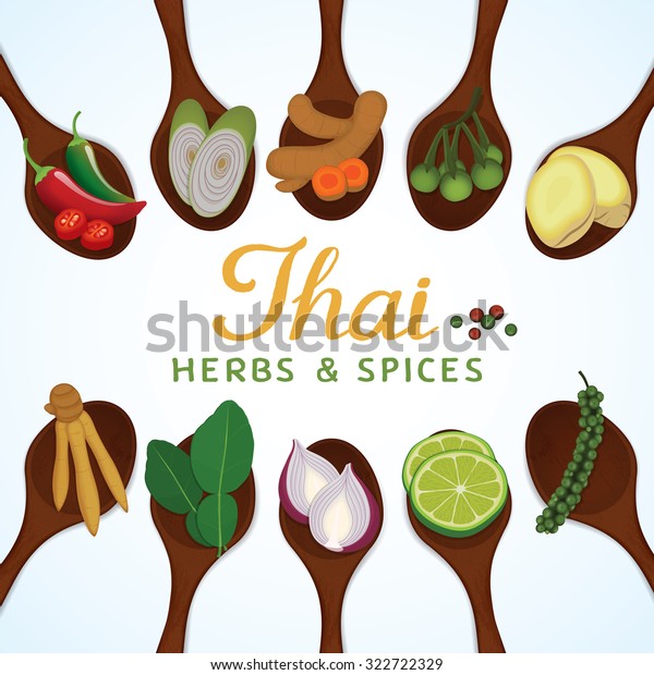 Thai Herbs Spices: เวกเตอร์สต็อก (ปลอดค่าลิขสิทธิ์) 322722329 ...