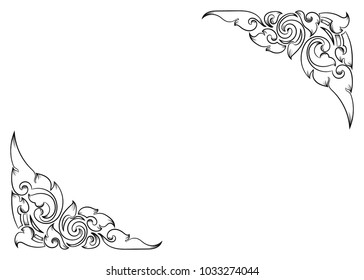Thai Painting Corner Thai Style Vector Stock Vector (Royalty Free ...
