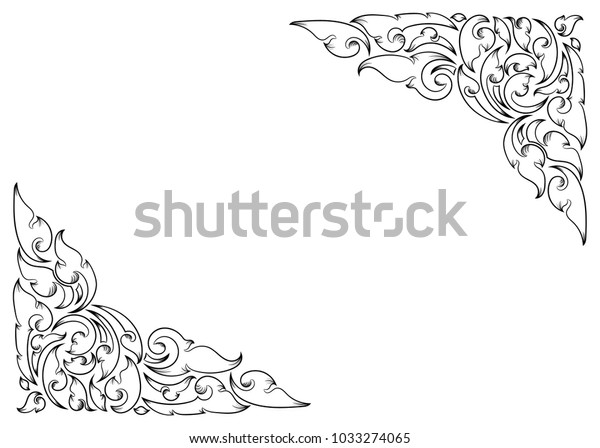 Thai Painting Corner Thai Style Vector: เวกเตอร์สต็อก (ปลอดค่าลิขสิทธิ์ ...