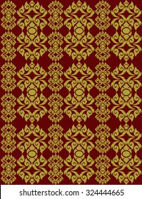 Thai Pattern Gold Brown Color Stock Vector (Royalty Free) 324444665 ...