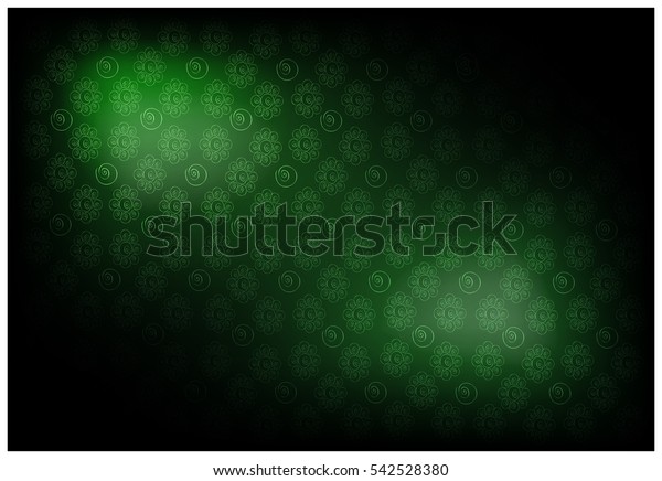 Thai Pattern Illustration Beautiful Green Vintage Stock Vector (Royalty ...