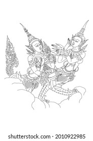 161 Thai Pattern Kinnaree Images, Stock Photos & Vectors | Shutterstock