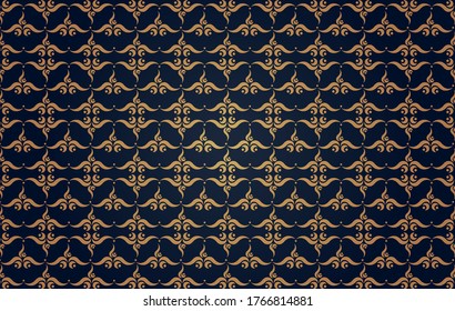 Thai Pattern Vector Dark Blue Background Stock Vector (Royalty Free ...