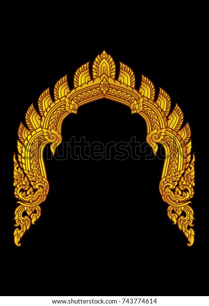 Thai Pattern Vintage Crown Vector Illustrator Stock Vector (Royalty ...