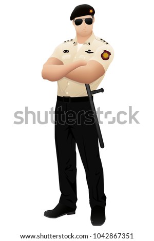 Thai Prison Guard Graphic Vector Stock Vector (Royalty Free) 1042867351 ...