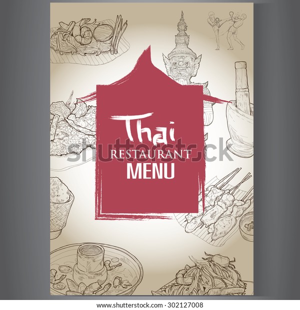 Thai Restaurant Menu Design 库存矢量图（免版税）302127008