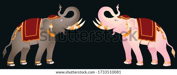 Thai Royal Elephant Graphic Vector Stock Vector (Royalty Free ...