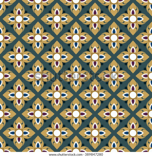 Thai Seamless Pattern Asian Decorative Ornament Stock Vector (Royalty ...