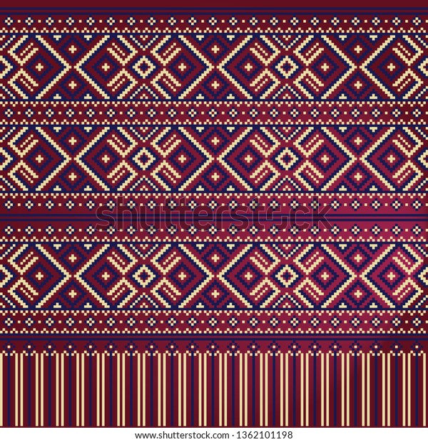 Thai Silk Pattern Culture Thailand Stock Vector (Royalty Free ...