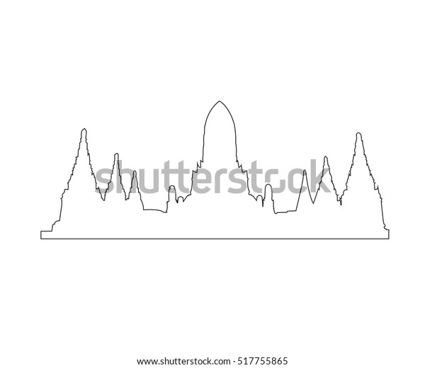Thai Temple Path On White Background Stock Vector (Royalty Free ...