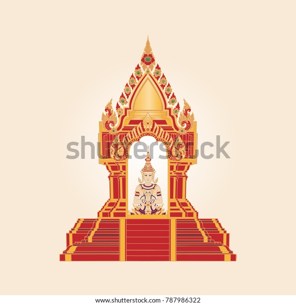 Thai Traditional Pattern Golden Temple Symbols Stock Vector (Royalty ...