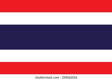 Thailand Flag Official Colors Proportion Correctly Stock Vector ...