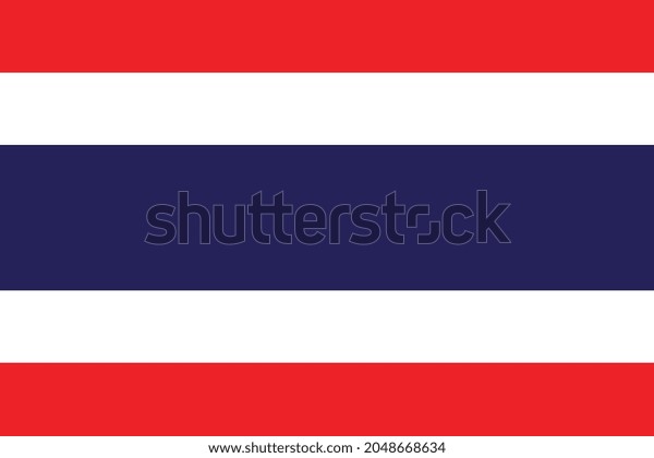 Thailand Flag Official Colors Proportion Correctly Stock Vector ...