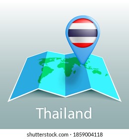 Thailand Flag World Map Pin Name Stock Vector (Royalty Free) 1859004118 ...