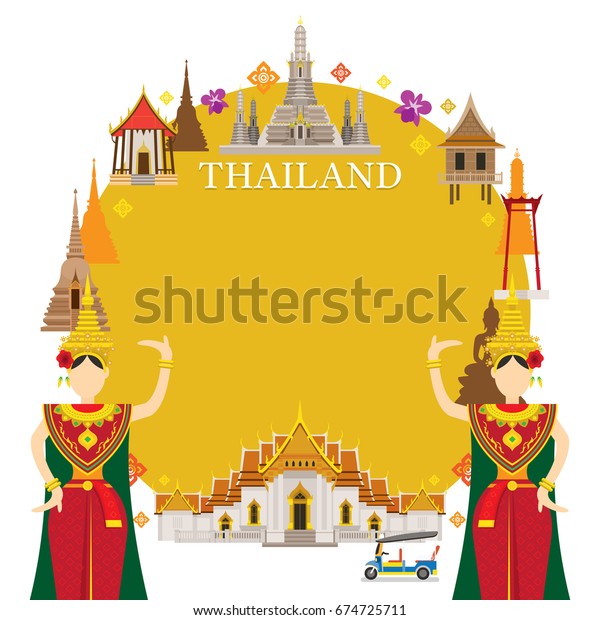 「Thailand Landmarks Traditional Dance Frame Culture」のベクター画像素材（ロイヤリティフリー ...