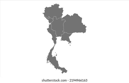 Thailand Map Background Grey Color Borderline Stock Vector (Royalty ...