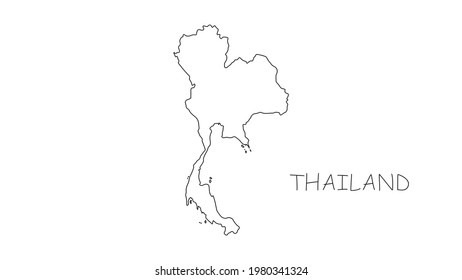 Thailand Map Black Line On White Stock Vector (Royalty Free) 1980341324 ...