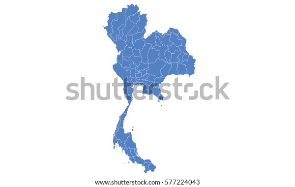 Thailand Map Blue Color Stock Vector (Royalty Free) 577224043 ...