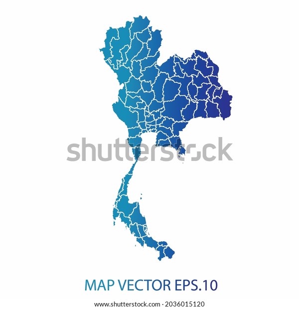 Thailand Map Blue Gradient Color Infographic Stock Vector (Royalty Free ...