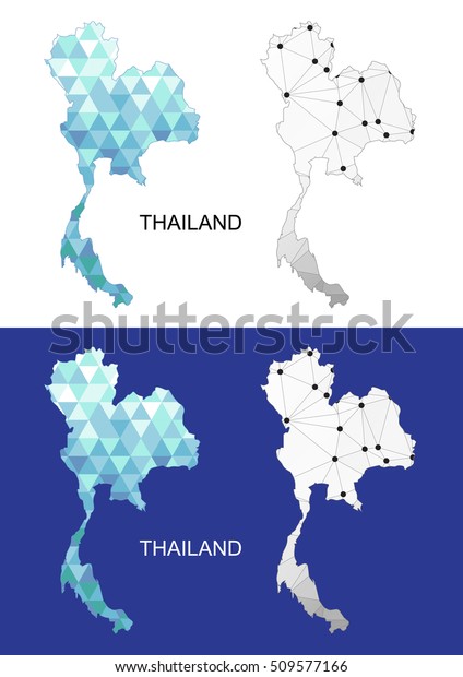 Thailand Map Geometric Polygonal Style Abstract Stock Vector (Royalty ...