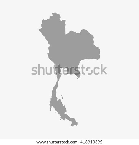 Thailand Map Gray On White Background Stock Vector (Royalty Free ...