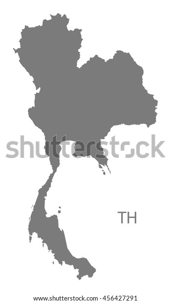 Thailand Map Grey 스톡 벡터(로열티 프리) 456427291 | Shutterstock