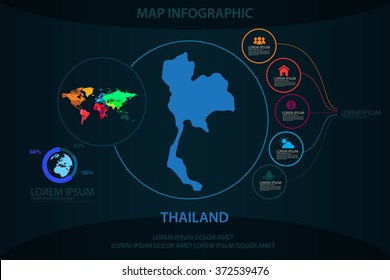 Thailand Map Infographic Stock Vector (Royalty Free) 372539476 | Shutterstock