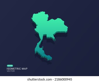 Thailand Map Isometric Green Gradient Vector Stock Vector (Royalty Free ...