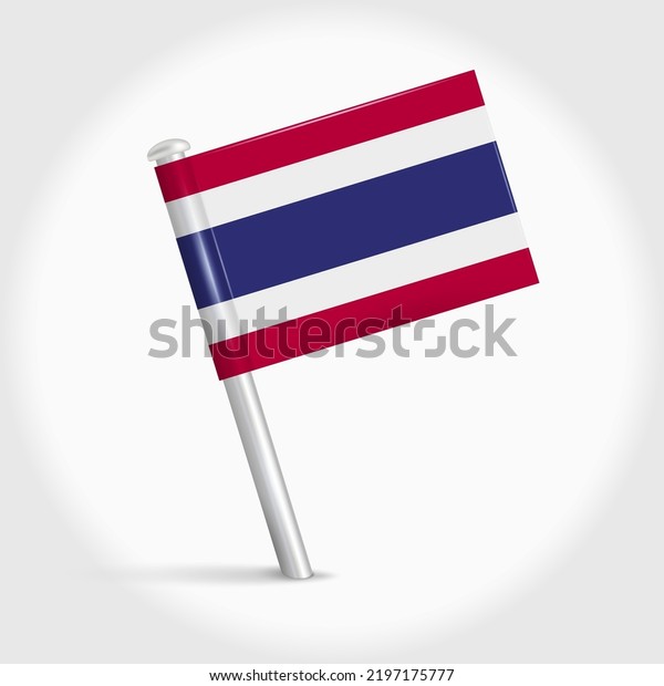 Thailand Map Pin Flag Icon Thai Stock Vector (Royalty Free) 2197175777 ...