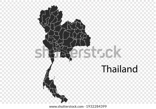 Thailand Map Vector Black Color Isolated Stock Vector (Royalty Free ...