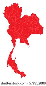 Thailand Red Map: vector de stock (libre de regalías) 579232888 ...