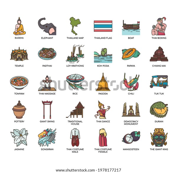 Thailand Symbol Thin Line Pixel Perfect Stock Vector (Royalty Free ...