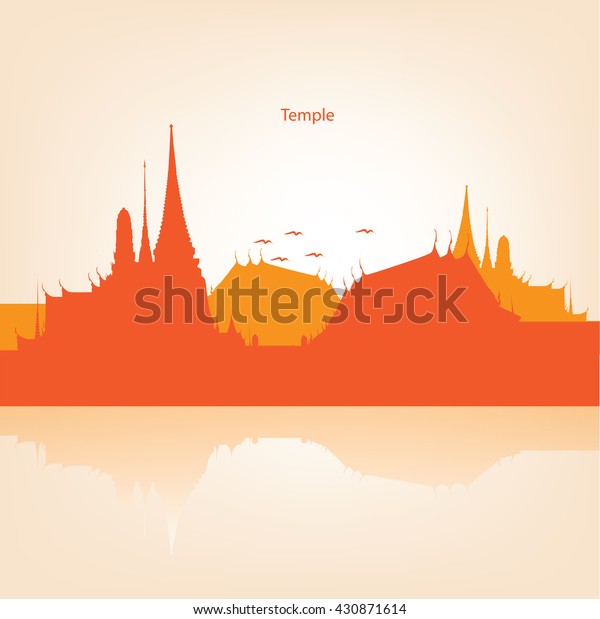 Thailand Temple Stock Vector (Royalty Free) 430871614 | Shutterstock